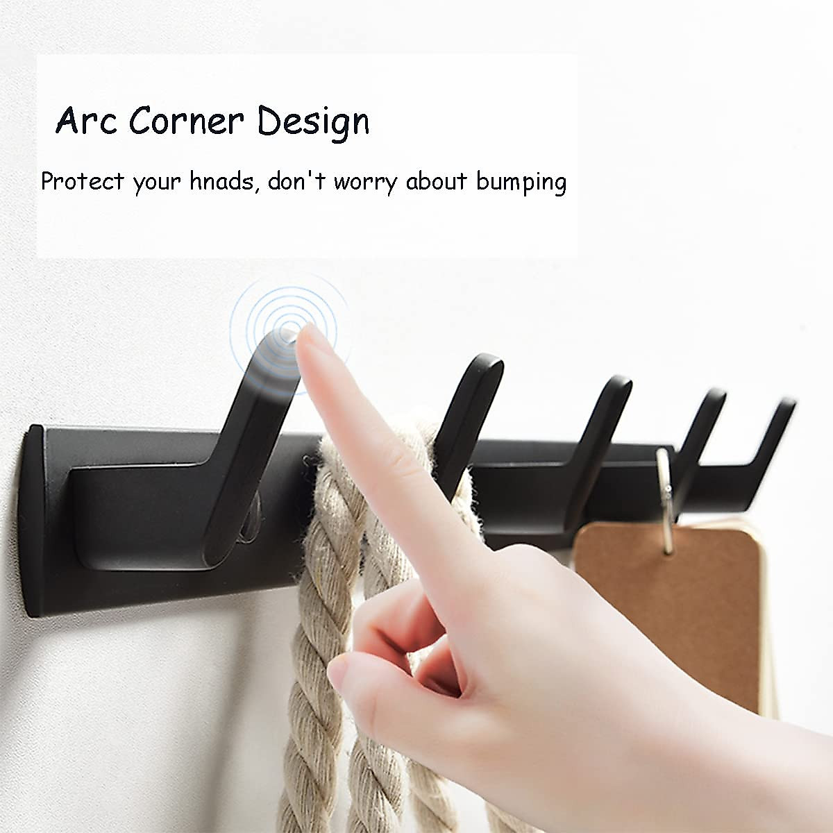 Gxfctys Coat Rack Wall Mount, Modern Wall Hooks for Hanging Coat Clothes Hats Bags with 4 Hooks, Space Aluminum Black Towel Rack for Kitchen Entryway Bathroom Bedroom (Style 1, 4 Hooks)