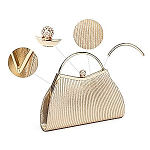 MUDUO Clutch Purses for Women Purses and Handbags Formal Wedding Party Prom Purse Money Bags (Champagne-MI)