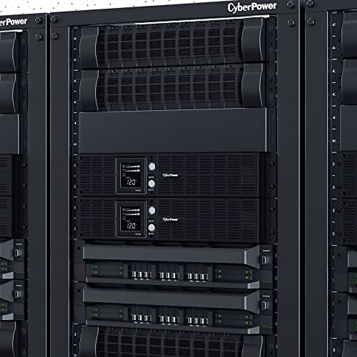 CyberPower OR1500LCDRT2U Smart App LCD UPS System, 1500VA/900W, 8 Outlets, AVR, 2U Rack/Tower