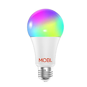 MOBI Smart WiFi LED Bulb Multi-Color Changing LED Light Bulb for Home; Bedroom, Dimmable & Voice Command, Energy Efficient LED Bulbs, No Hub Required, Compatible with Alexa and Google
