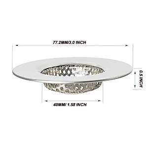 Haoyull 2pcs Kitchen Sink Strainer Plug Stainless Steel Hole Cover Bathtub/Shower Drain Cover Hair Catcher Sink Stopper, Dimensions as shown