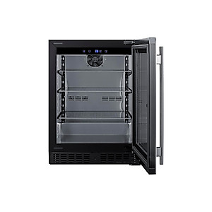 Summit Appliance ASDG2411 24" Wide Built-In Beverage Center, ADA Compliant; 3.25 cu.ft Capacity; Frost-free; Sealed Back; Open Door Alarm; Factory Installed Lock; Dimmable LED Light