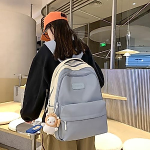 MAGSKY Aesthetic Backpack Cute Kawaii Backpack Large Capacity Casual Travel Mochilas Daypacks (Blue)