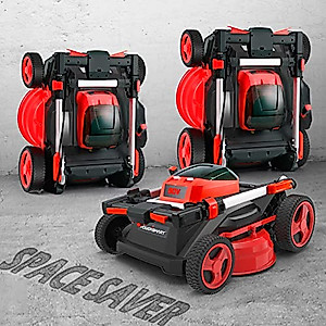 PowerSmart 80V MAX 26-Inch Self-Propelled Lawn Mower, Lithium-Ion Dual-Force Cutting Cordless Lawn Mower with 6.0Ah Battery & Charger (PS76826SRB)