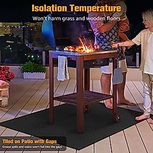 40" Square Fire Pit Mat, 4 Layers of Fireproof Grill Pad for Fire Pit, Under Grill Mat&Fire Pit Mat for Protecting Wood Deck Patio Floor Grass, Propane Burners & Portable Charcoal Grills