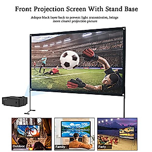 OWLENZ 100" New Upgraded Stand Projector Screen 16:9 4K HD Front Projection Portable Movie Screen with Storage Carrying Bag for Outdoor Indoor Use