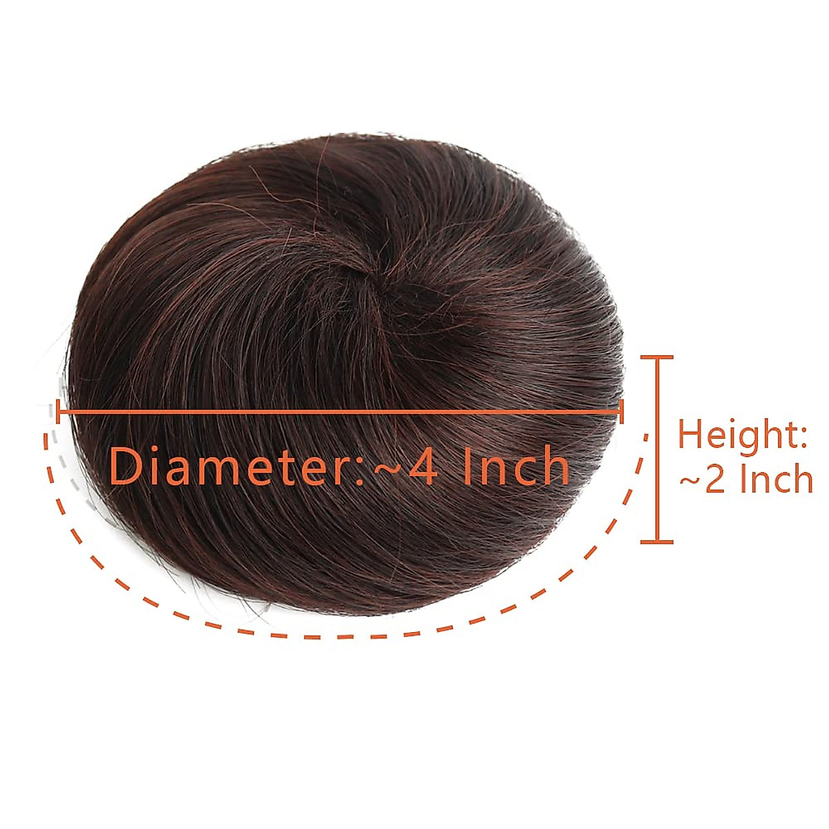 HSPJHTM 2 PCS Hair Bun Extensions Wig Accessory Updo Hairpieces Curly Wavy Hair Scrunchies Updo Hair Pieces Bun Extension Ponytail Messy for Women Girls - Chestnut Brown
