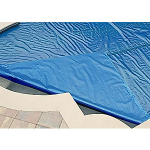 SunHeater Pool Solar Blanket - Heavy Duty Rectangular Pool Solar Cover with Bubbles - Heat Transfer Solar Pool Heater for In-Ground Swimming Pools - Durable 12 Mil Thick Polyethylene - 12' x 24' Feet