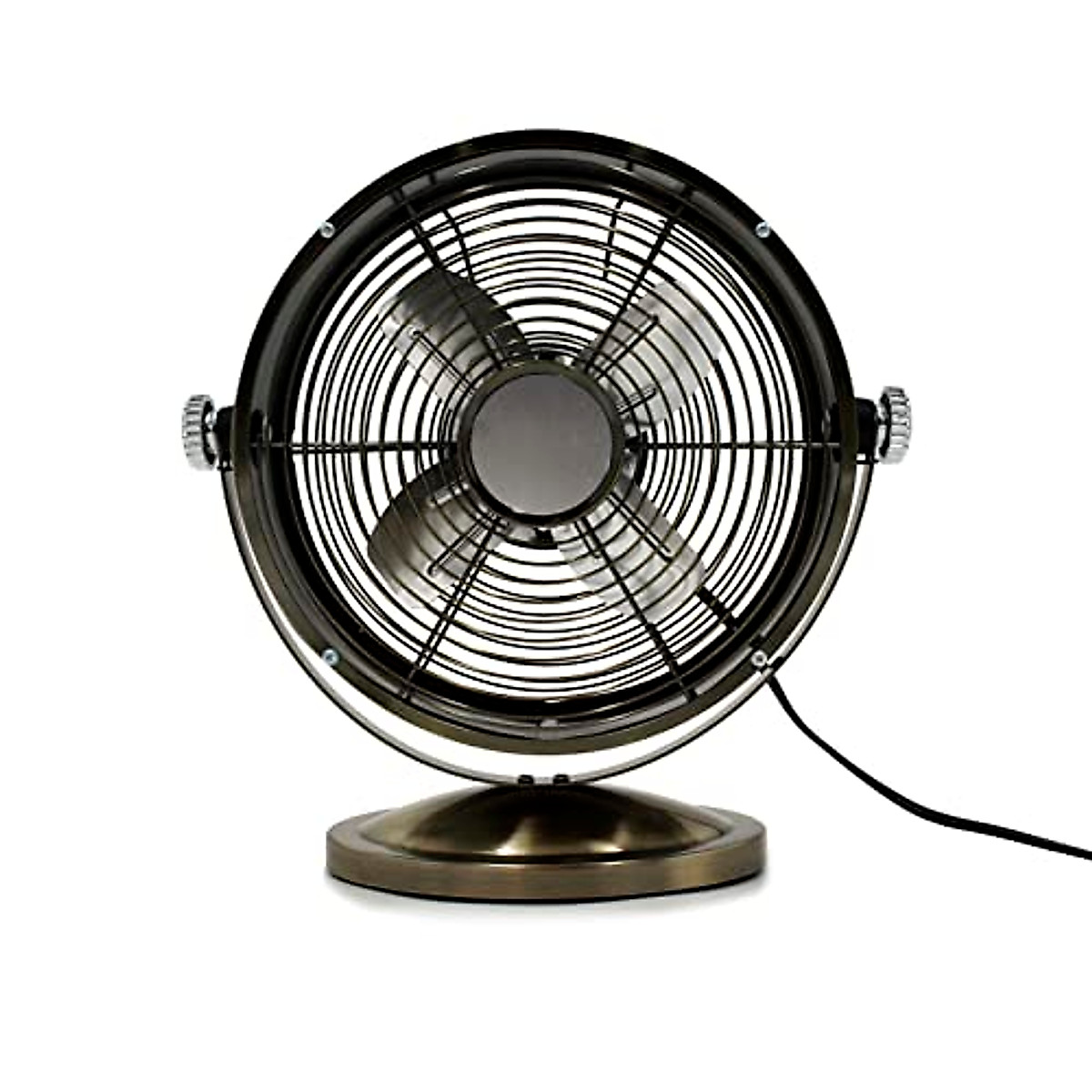Retro Pedestal Desk Fan with Pivot Fan Head, 2 speed (ANTIQUE BRASS)