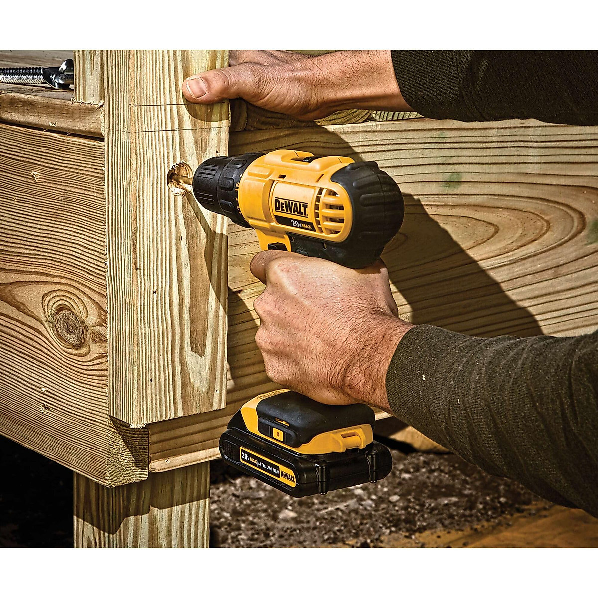 DEWALT 20V Max Cordless Drill / Driver Kit, Compact, 1/2-Inch (DCD771C2), Yellow