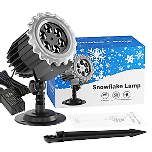 Christmas Snowflake Lights, Led Projector Lights for Outdoor, Waterproof Christmas Decorations Lighting for Indoor Xmas Holiday Party Wedding Garden Patio