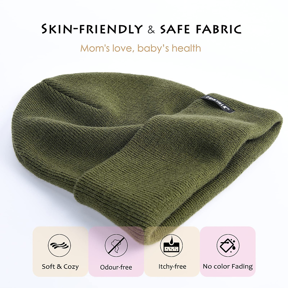 FURTALK Toddler Beanie Baby Boys Girls Beanies Kids Knit Winter Hats for 0-8 Years Green