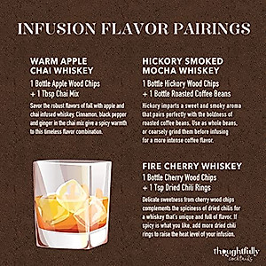 Thoughtfully Cocktails, Whiskey Infusion Case Gift Set, Includes Whiskey Decanter, Jigger, Bar Spoon, Flavored Wood Chips, and More, Whiskey Infusion Kit in a Gift Briefcase (Contains NO Alcohol)