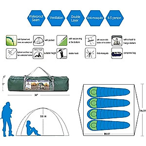 Hewolf Camping Tent Instant Setup - Waterproof Lightweight Pop up Dome Tent Easy up Fast Pitch Tent Great for Beach Backpacking Hiking (Green, 4 Person)