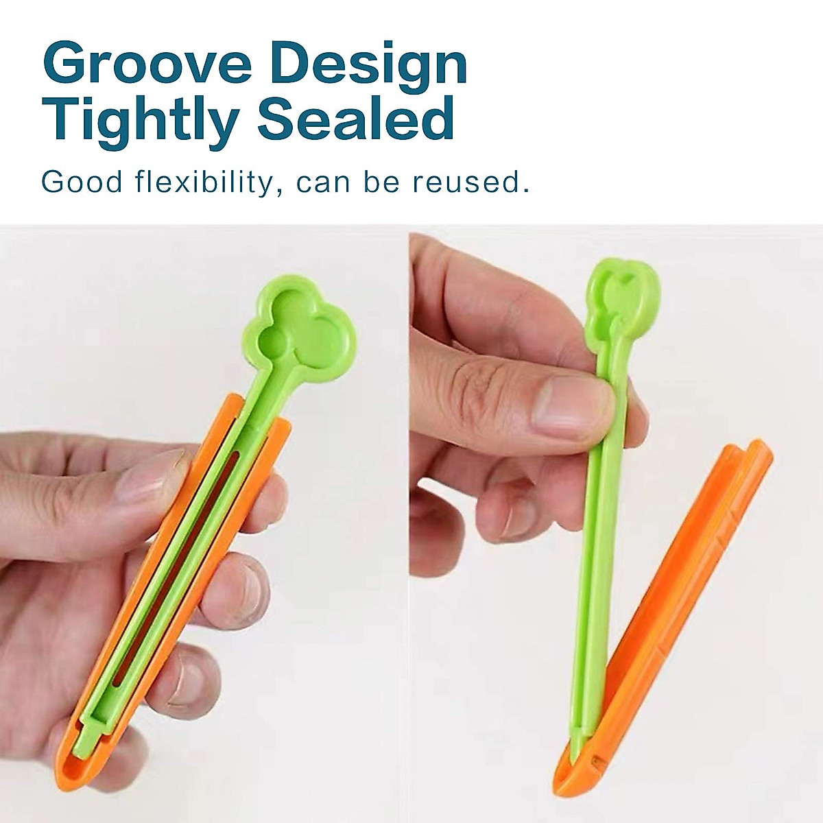 Sealing Clips, Food Clips Bag Sealing Clips with Magnets, Multipurpose snack Clips, Fridge Sticker Organizer (5 Pack)