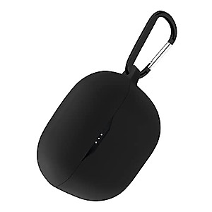 Geiomoo Silicone Carrying Case Compatible with JBL Tune 120TWS/ JBL Tune 125TWS, Portable Cover with Carabiner (Black)