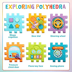 MiniFAIRY Activity Cube Baby Toys 6 to12 Months,Early Educational Music Light Up Baby Toys for 6 12 18 Months,1 Year Old Baby Toys Play Center, Montessori Toys for 1 2 3 Years Old Boys Girls