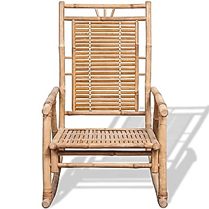 Outdoor Porch Rocker Chair for Adult, All Weather- Resistant Patio Rocking Chair for Garden Lawn Rocking Chair Bamboo