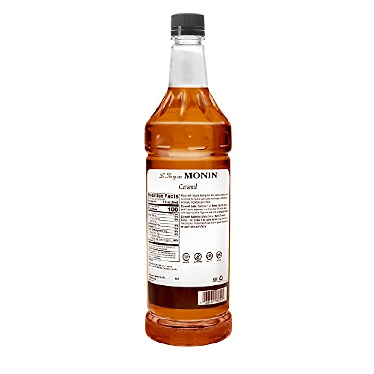 Monin - Caramel Syrup, Rich and Buttery, Great for Desserts, Coffee, and Cocktails, Gluten-Free, Non-GMO (1 Liter)