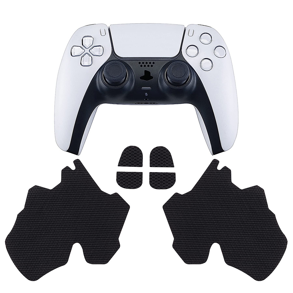 eXtremeRate PlayVital Anti-Skid Sweat-Absorbent Controller Grip for ps5, Professional Textured Soft Rubber Pads Handle Grips for ps5 Controller with Shoulder Button Trigger Stickers - Mecha Edition