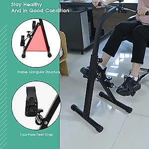 VIVIJASON Pedal Exerciser - Bike Hand Arm Leg and Knee Exercise Peddler for Seniors, Elderly - Indoor Adjustable Fitness Equipment for Total Body - Nonslip Base-Built-in Electronic Display