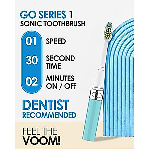 Voom Sonic Go 1 Series Travel Electric Toothbrush | Travel Toothbrushes - Battery Operated Toothbrush for Adults & Kids, Dentist Recommended Toothbrush, Portable w/ 2 Minute Timer