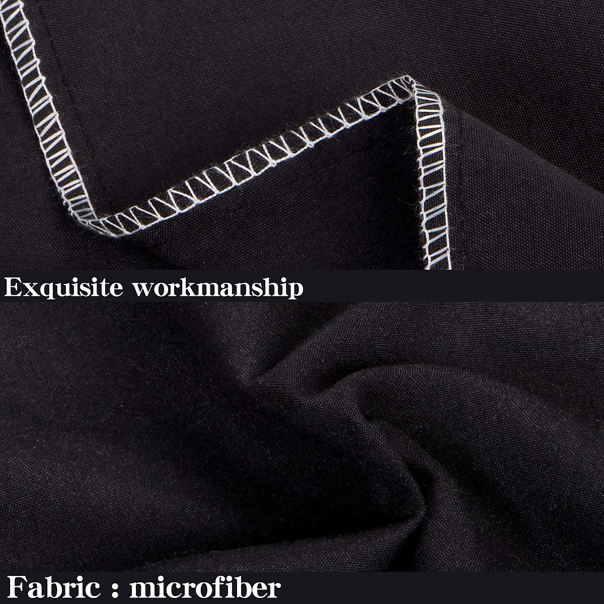 NTBAY Queen Pillowcase Set - 4 Pack Brushed Microfiber 20x30 Pillowcases - Soft, Wrinkle-Free, Fade-Resistant, Stain-Resistant, Black Pillowcases with Envelope Closure - 20x30 Inches, Black