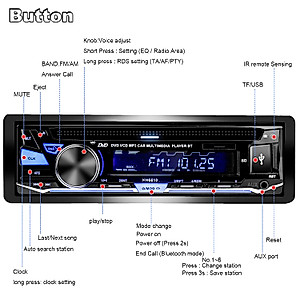 Alondy Single Din Car Stereo with CD/DVD Player | Bluetooth | FM/AM/RDS Radio | USB SD AUX Audio Receiver