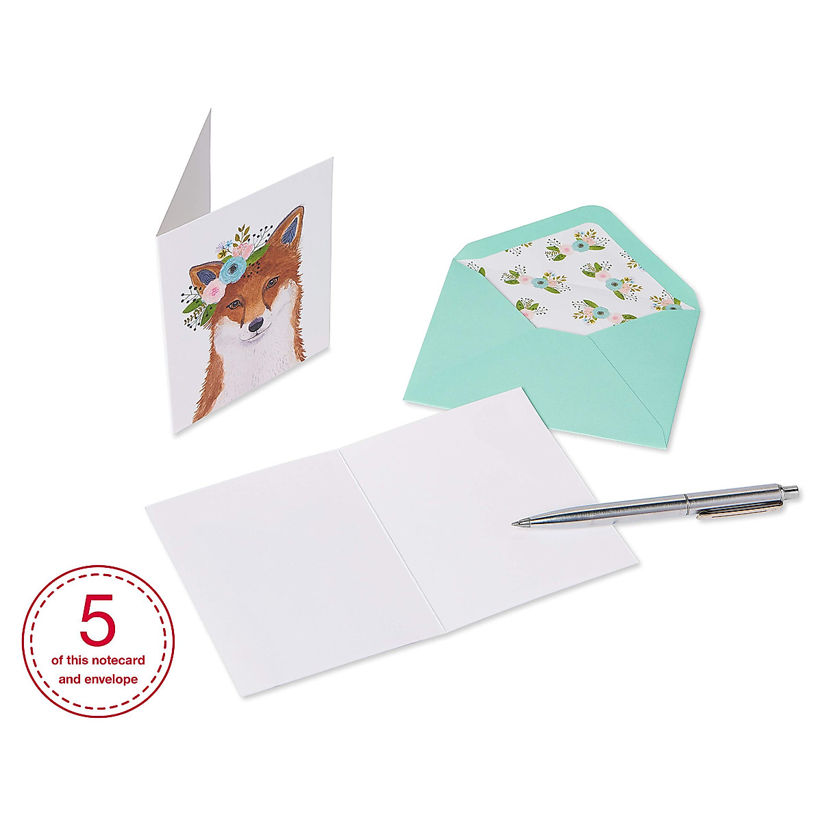 Papyrus Blank Cards with Envelopes, Woodland Animals (20-Count)