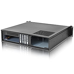 RackChoice MicroATX 2U Rackmount Server Chassis Short Depth 1x5.25 Front +4x3.5 Bay / USB3.0 with 2.0 Adapter Support ATX PSU with top 120mm or Side 80mm Fan Black