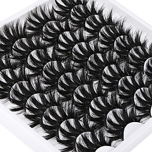 ALICROWN Dramatic Eyelashes Fluffy Mixed False Lashes Lightweight Handmade Soft Volume 16 Pairs Faux Mink Lashes Pack