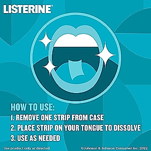 Listerine Cool Mint Pocketpaks Breath Strips Kills Bad Breath Germs, 24-Strip Pack, 3 Pack