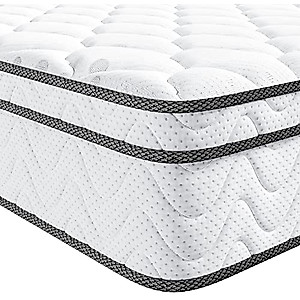 Vesgantti 10.2 Inch Multilayer Hybrid Twin Mattress - Multiple Sizes & Styles Available, Ergonomic Design with Breathable Foam and Pocket Spring/Medium Plush Feel