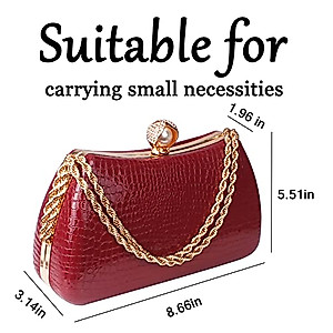 xuson Women Evening Purses Clutch Bags Formal Party Clutches Wedding Purses Cocktail Prom Handbags (wine red)