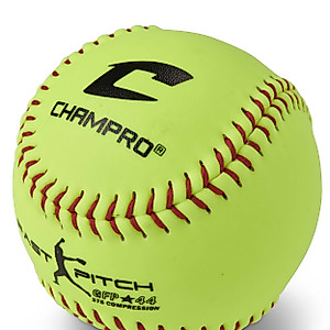 Champro ASA Game Poly Synthetic Cover, Red Stiches (Optic Yellow, 11-Inch)