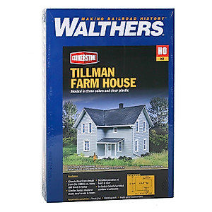 Walthers Cornerstone HO Scale Model Tillman Farm House Kit, 3/8" 11.9 x 10.7 x 11.1cm