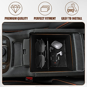 Muslogy Center Console Organizer Compatible with GMC Acadia 2017-2022 2023 Accessories Acadia SL SLE SLT Denali AT4 Middle Console Storage Box Armrest Insert Tray ABS Material