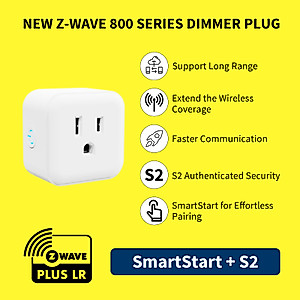 Minoston Z-Wave Plus Outlet, Mini Plug in Socket, 15A, Z-Wave Hub Required, Built-in Repeater/Range Extender, Work with SmartThings, Wink, Alexa, Google Assistant, FCC & ETL Listed(MP21Z)