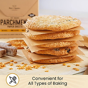 Hamburger Patty Paper Squares 5"x5", 300Pcs Parchment Paper Sheets | Silicone Coated & Unbleached – Pastry Paper Ideal for Baking, Wrapping, Freezing, Non-Toxic Oven Friendly by Baker’s Signature