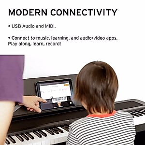 Korg B2 Portable Digital Piano with 88-Key Full Size Weighted Keyboard, Built-in Speakers, Music Stand, Sustain Pedal, and Power Supply (B2BK)