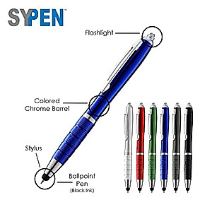 SyPen Personalized Pen, 3-in-1 Ballpoint Pen, Touch Screen Pen Stylus, and Flashlight Pen, Customized Gift Pen for Men, Women, Adult Party Favors - Customizable with Personalized Text, Names, or Logo