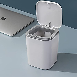 Vababa Grey 2 L/0.5 Gallon Tiny Trash Can, Push-Button Mini Garbage Can