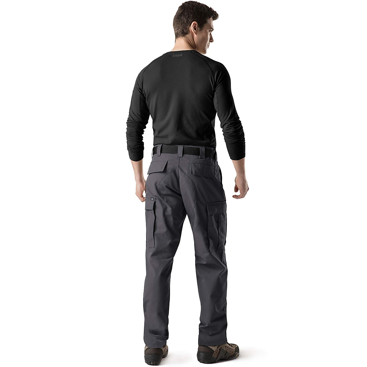 CQR Men's Tactical Pants, Military Combat BDU/ACU Cargo Pants, Water Resistant Ripstop Work Pants, Hiking Outdoor Apparel, Brigade Pants Charcoal, Medium Long