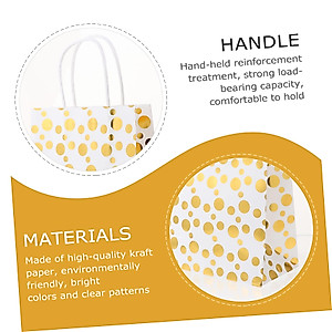 SOLUSTRE 36 Pcs Kraft Paper Gift Bag Paper Gift Bags Candy Gift Bags Gift Wrapping Bags Yellow Shopping Bags Halloween Presents Bag Retail Bags Christmas White Kraft Paper Child Customized