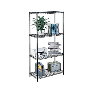 Safco Products 5292BL Industrial Wire Shelving Add-On Unit 48" W x 18" D x 72" H (Starter Unit and Extra Shelf Pack Sold Separately), Black