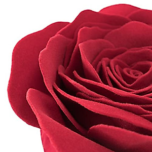 JWH 3D Flower Throw Pillow Cover Aesthetic Decorative Rose Floral Accent Pillow Case Round Cushion Handmade Pillowcase Couch Bed Living Room Chair Bedroom with Insert 14 Inch Red