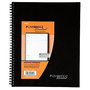 Cambridge Limited Meeting Planner,Side-Bound,11 x 8 1/4, 80 Sheets, Sold as 3 Pack (06132)