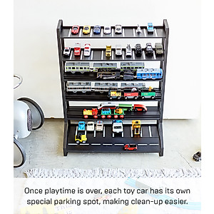 YAMAZAKI Parking Garage Home Train Hotwheels Model Car Display | Kids Steel | Toy Storage, One Size, Black