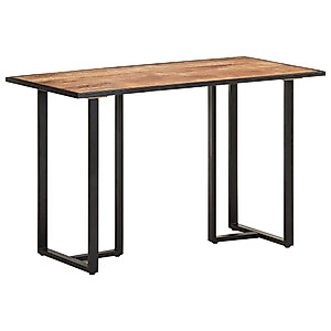 YPWRENH Rectangular Wooden End Table Dining Table 47.2" Rough Mango Wood for Dining Room, Kitchen or Living Room