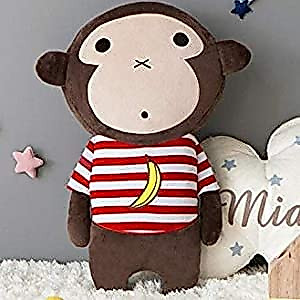 Apomelo Monkey Car Seat Belt Pillow for Head Support Adjustable Seat Strap Shoulder Pads,Neck Support Pillow for Travel Seatbelt Buddy, Banana Monkey